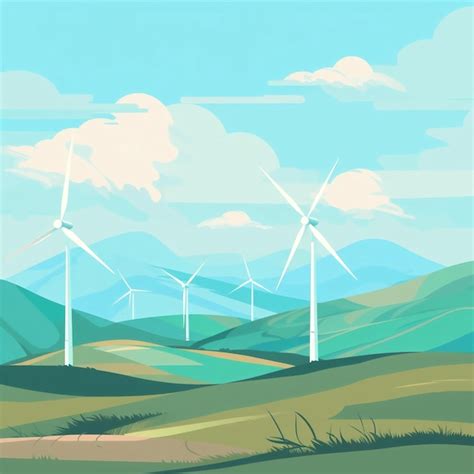 Premium AI Image Wind Ecological Electricity Nature Environment
