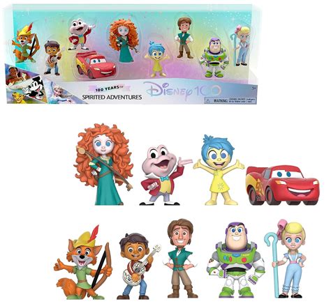 Disney100 Years Spirited Adventures 9 Pcs Figure Pack Play Toys New Wi