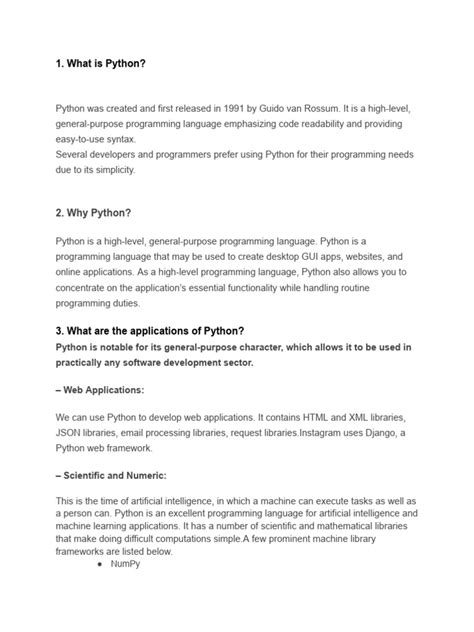 Python Interview Questions Pdf Scope Computer Science Data Type