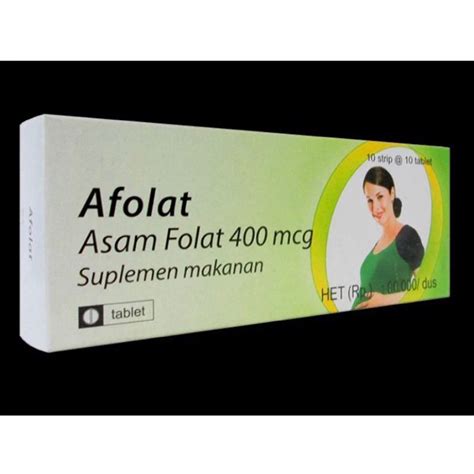 Jual Afolat Asam Folat 400 Mcg Isi 10 Strip Box Shopee Indonesia