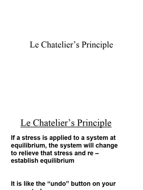 Lesson 5 Le Chateliers Principle Pdf Chemical Reactions Chemical
