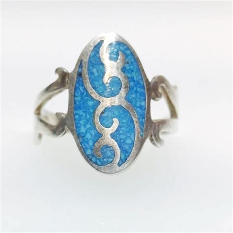 Turquoise Ocean Wave Ring Etsy