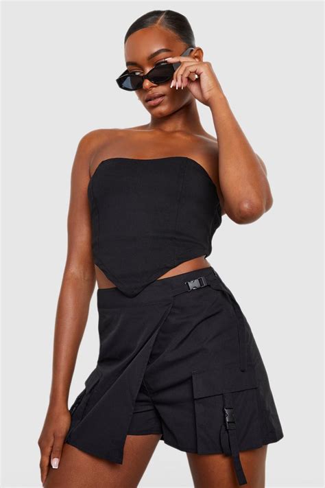 Tall Cargo Wrap Over Skort Boohoo Uk