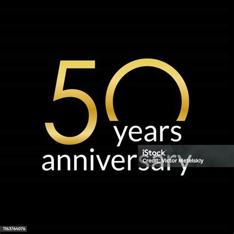 50周年慶祝圖示或標誌與黃金數位向量插圖生日 賀卡設計範本向量插圖向量圖形及更多50號圖片 50號 金 金色 Istock