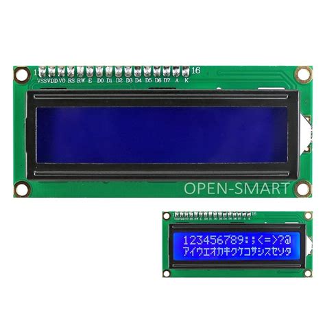 Open Smart 33 V I2c Iic Lcd 1602 Kék Kijelző Modul Beépített