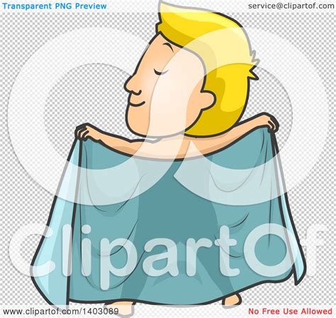 Clipart Of A Cartoon Rear View Of A Blond White Male Exhibitionist