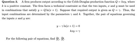 solved question 3 a firm produces output according to the