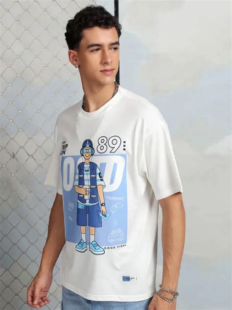 Buy Highlander Off White Printed Round Neck T Shirt For Men Online