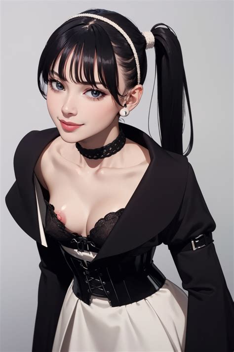 Rule 34 1girls Ai Generated Black Hair Choker Clothed Earrings Female Headband Kamen Rider
