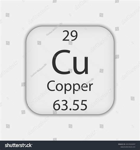 Copper Symbol Chemical Element Periodic Table Stock Vector Royalty