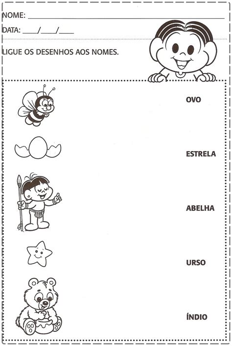 Atividade Infantil De Ligar Os Nomes Aos Desenhos Desenhos Para Colorir
