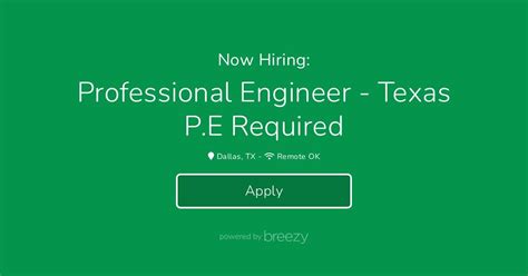 Professional Engineer Texas Pe Required At Spark Power