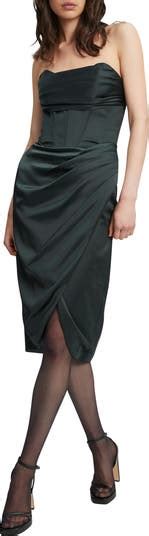 Bardot Jamila Strapless Satin Corset Dress Nordstrom