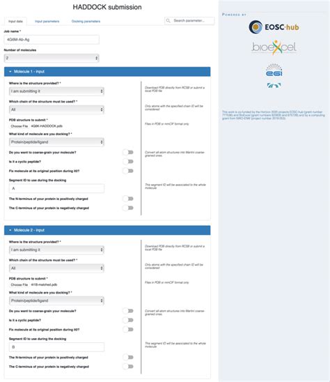 Representation Of The Haddock Input Page Download Scientific Diagram