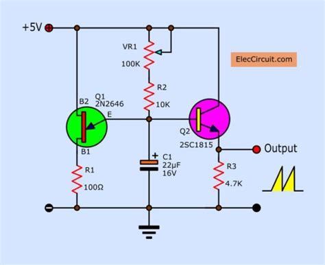 sawtooth wave generator circuit using ujt