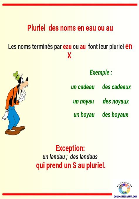 موقع مراجعة اعدادي Pluriel des noms