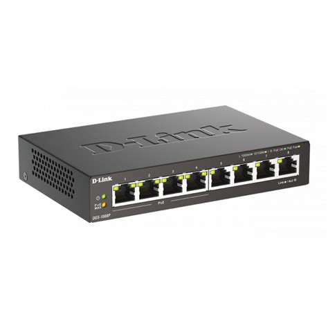 D Link Dgs 1008p 8 Port Gigabit Poe Unmanaged Desktop Switch Gplaybg