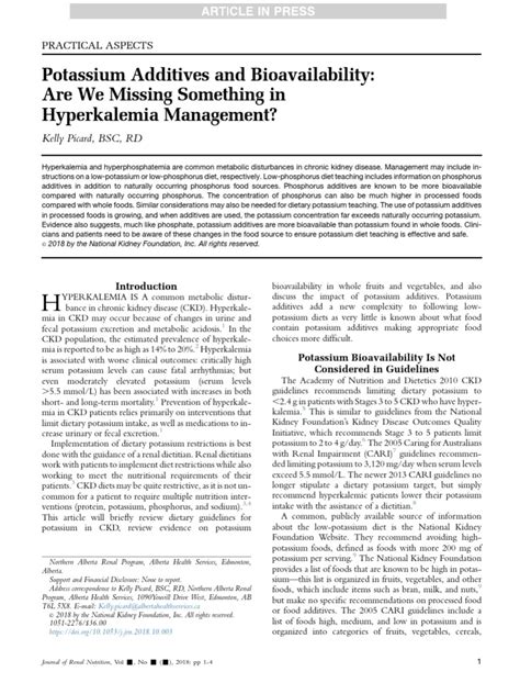 2018 Potassium Additives And Bioavailability Are We Missing Something