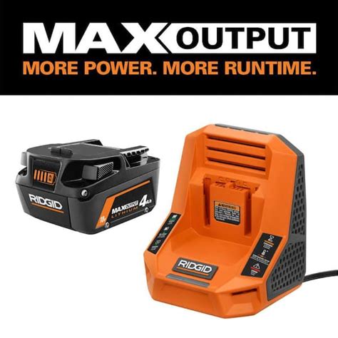 Ridgid 18v 40 Ah Max Output Starter Kit With Rapid Charger Ac9840 The Home Depot