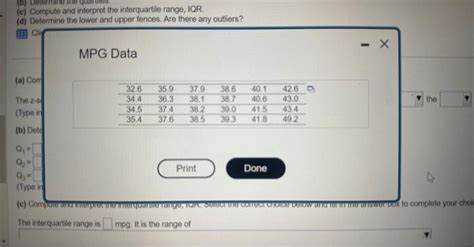 Solved C Compute And Interpret The Interquartile Range Chegg