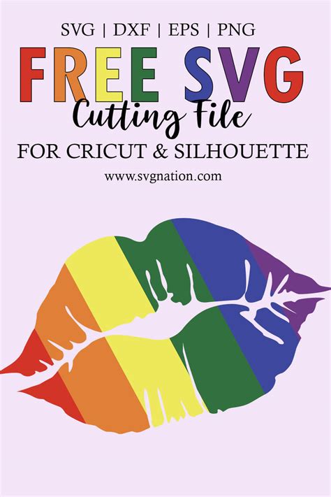 Rainbow Lips Pride Svg Files For Cricut And Silhouette