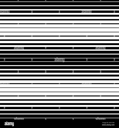 Simple Striped Pattern Black And White Colors Horizontal Seamless