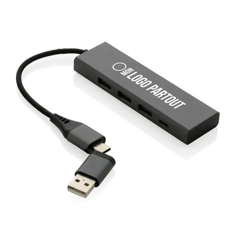 Hub Usb Personnalisable En Aluminium Recyclé Rcs Terra