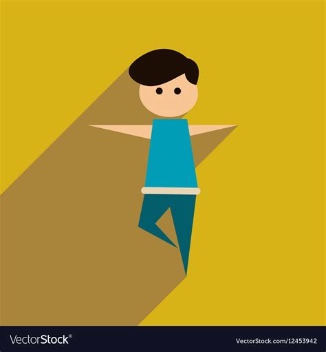 Flat Web Icon With Long Shadow Male Dancer Vector Image