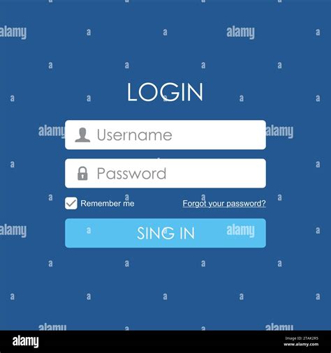 Login User Interface Sign In Web Element Template Window For Website Mobile Computer