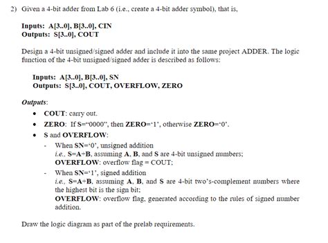 Solved Given A Bit Adder From Lab I E Create A Bit Chegg