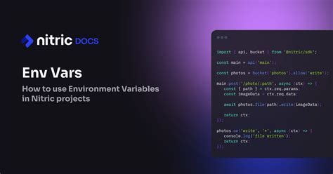 Reference Env Vars Nitric Documentation