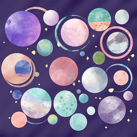 Premium Vector Watercolor Planets In Space Vector