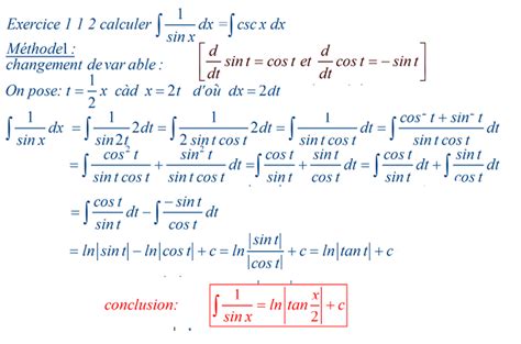 Int 1 Sinx Ou Int Csc X 2 Méthodes De Plus