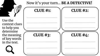 Detective Graphic Organizer For Finding Context Clues By MsKorn TPT