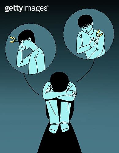 외로움 컨셉 한명 사람의수 마음챙김 정신건강 주제 우울 슬픔 웅크린자세 Physical Position 질병 고통 컨셉 혈관계 인체내부