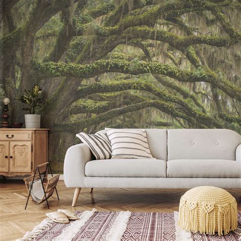 Oak Tree Forest Wallpaper Mural Linen Chest