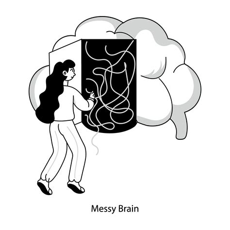 Doodle Mini Illustration Of Person With Messy Brain 47297342 Vector Art