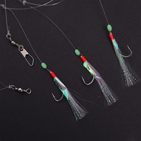 Hercules Sabiki Lures Bait Feathers Rig Pollack Cod Freshwater Saltwat