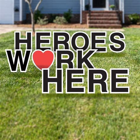 Vispronet Heroes Work Here Yard Sign 18in Tall Yard