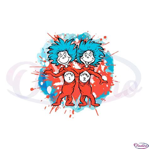 Thing One Thing Two Dr Seuss Png Sublimation Designs Oladino