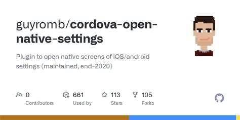 github guyromb cordova open native settings plugin to open native