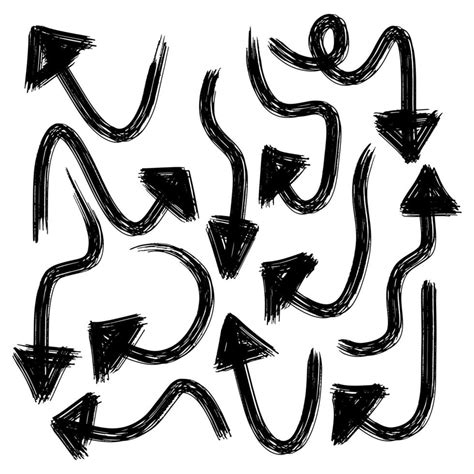 Set Of Hand Drawn Brush Stroke Arrow Doodles 56228502 Vector Art At Vecteezy