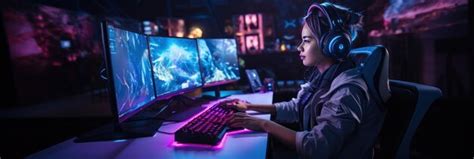 Premium Ai Image Professional Girl Gamer Plays In Mmorpg Capture Ai