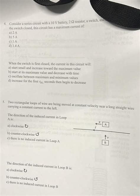 Solved 4 Consider a series circuit with a 10 V battery 2Ω Chegg