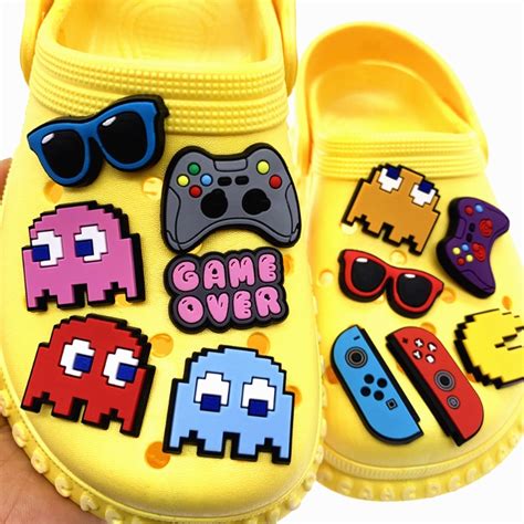 Cartoon Sunglasses Jibbitz For Men Pacman Shoe Charms Game Console