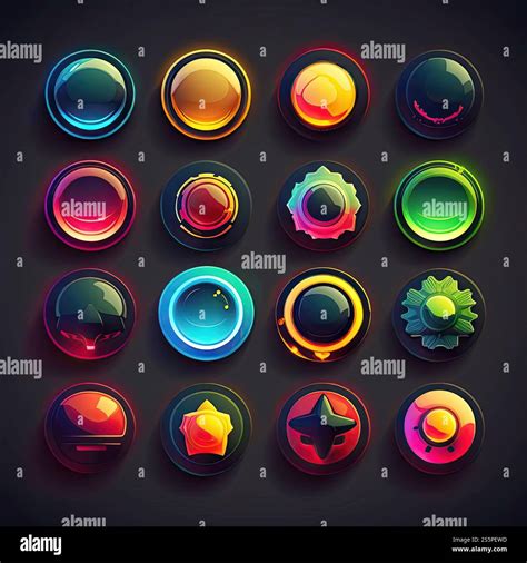 Web Round Game Button Ai Generated Icon User Menu App Sign Symbol