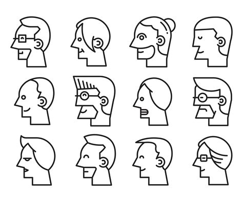 Human Face Side View Icons 6919836 Vector Art At Vecteezy