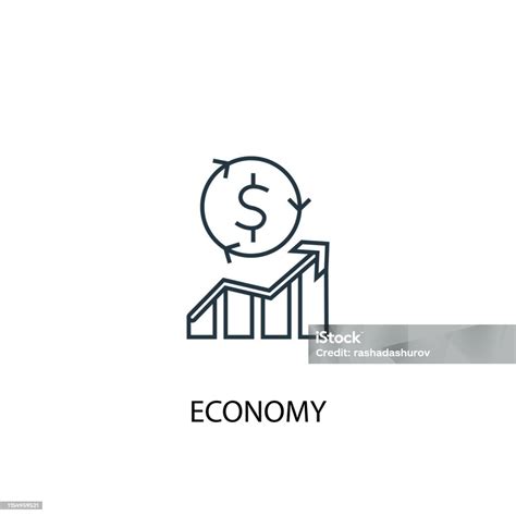 Ikon Garis Konsep Ekonomi Ilustrasi Elemen Sederhana Konsep Ekonomi