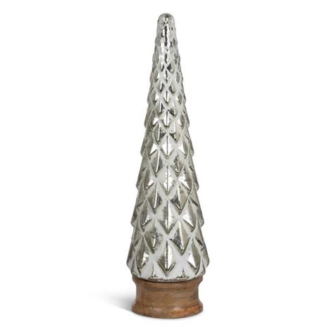 Whitewash Silver Mercury Glass Tabletop Tree 26