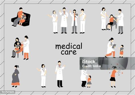 의사와 환자의 그림 설정 Sars Cov 2 Ba5 변이에 대한 스톡 벡터 아트 및 기타 이미지 Sars Cov 2 Ba